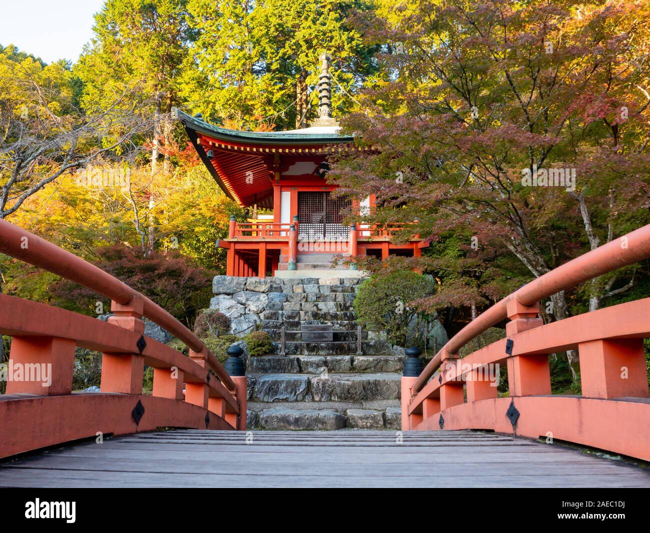 Japanese autumn fall. Kyoto Daigoji temple Stock Photo - Alamy