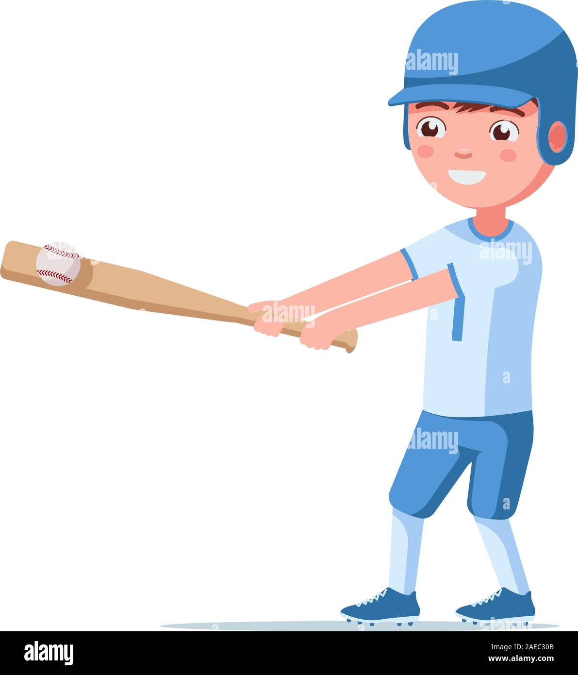 Little Boy Playing Baseball Clipart
