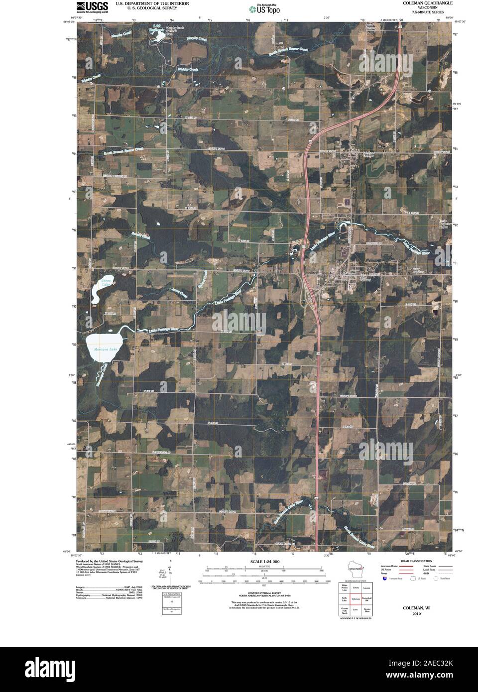 Map of coleman Cut Out Stock Images & Pictures - Alamy