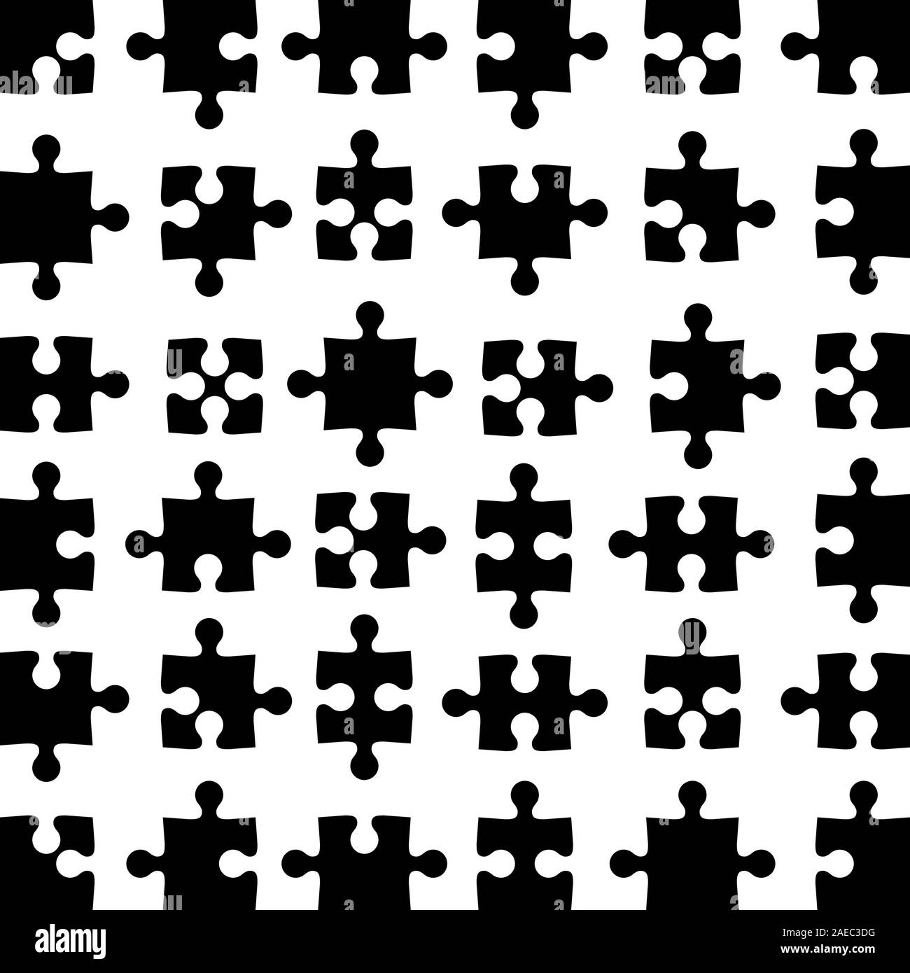 Set of black jigsaw puzzles. Vector illustration Stock Vector Image ...