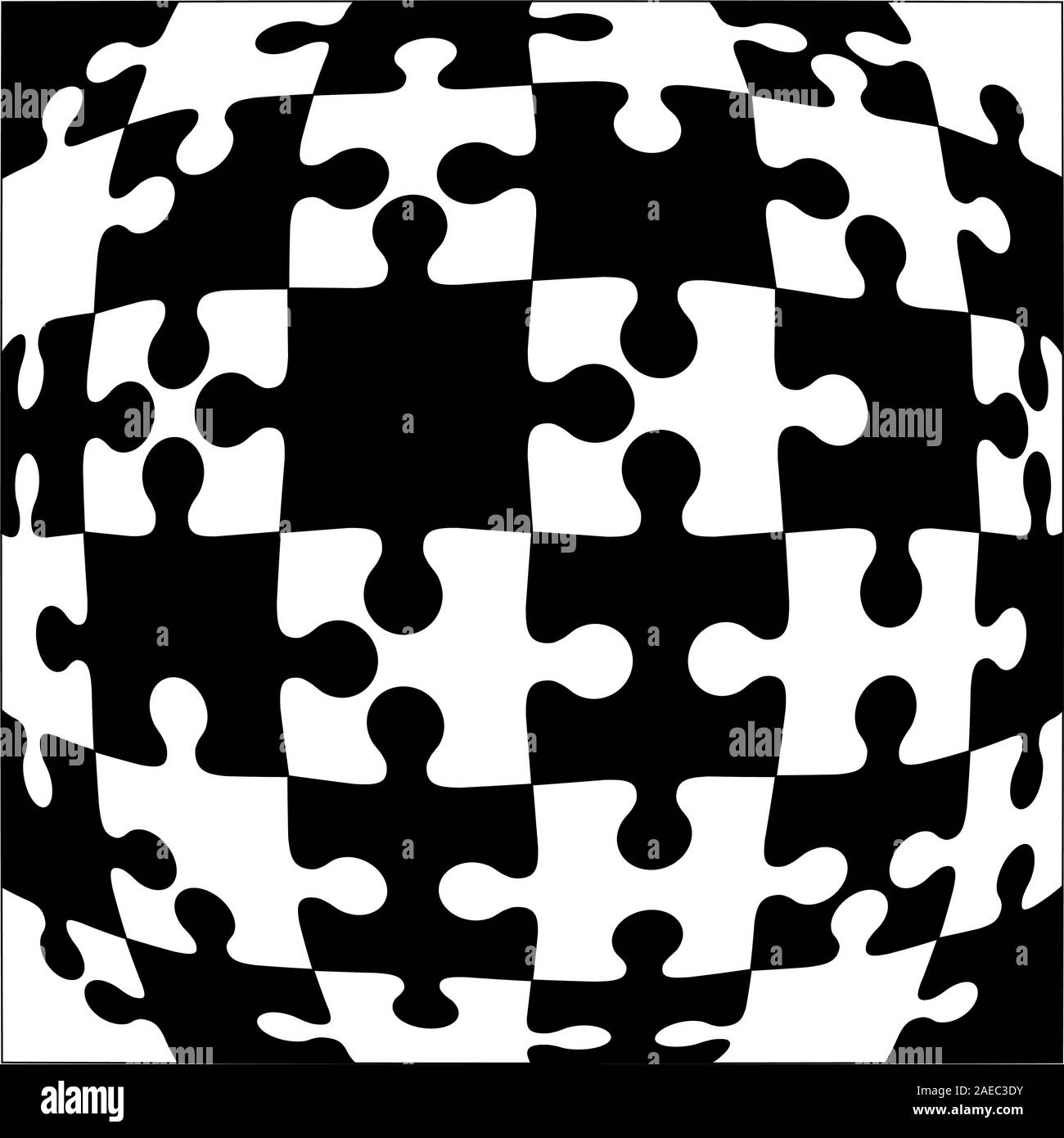 Background Vector Illustration black and white jigsaw puzzle Stock ...
