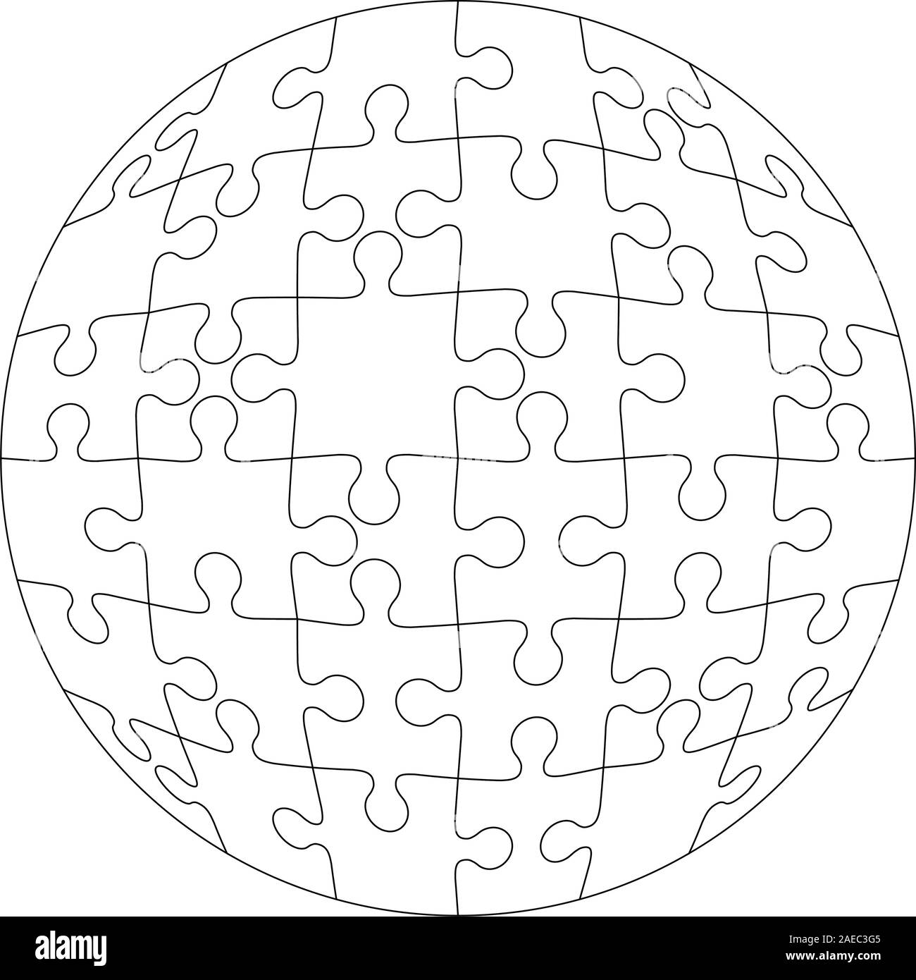 Background Vector Illustration jigsaw puzzle form white ball Stock ...