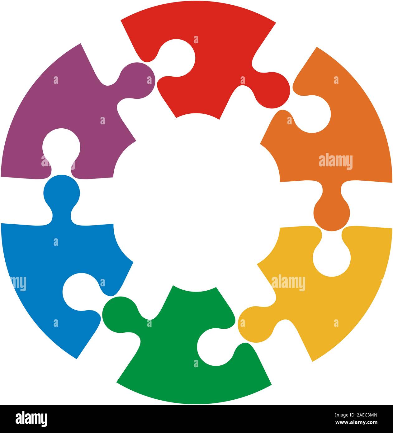 Six color puzzle circle. Vector illustration Stock Vector Image & Art ...