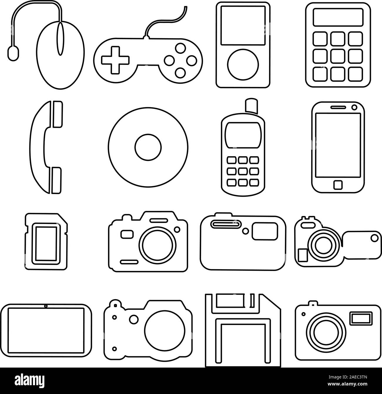 Collection flat icons with long shadow. Multimedia symbols. Vector ...