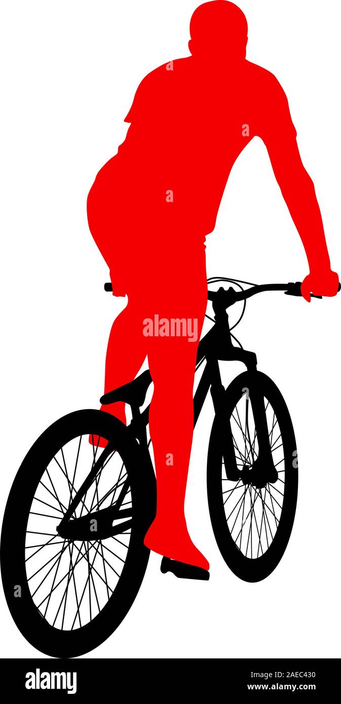 Silhouette of a cyclist male. vector illustration Stock Vector Image ...