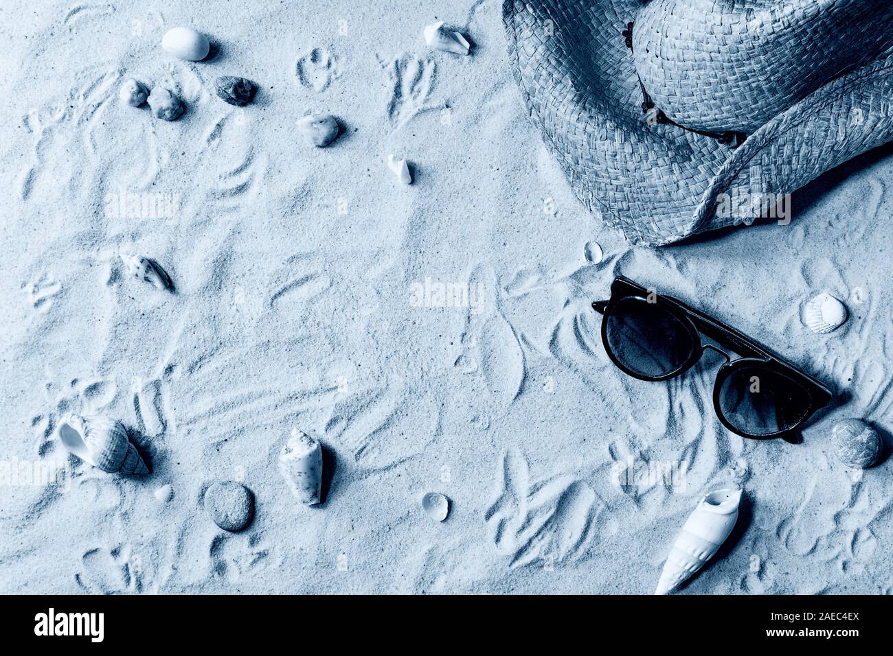 Summer theme on sand Stock Photo - Alamy