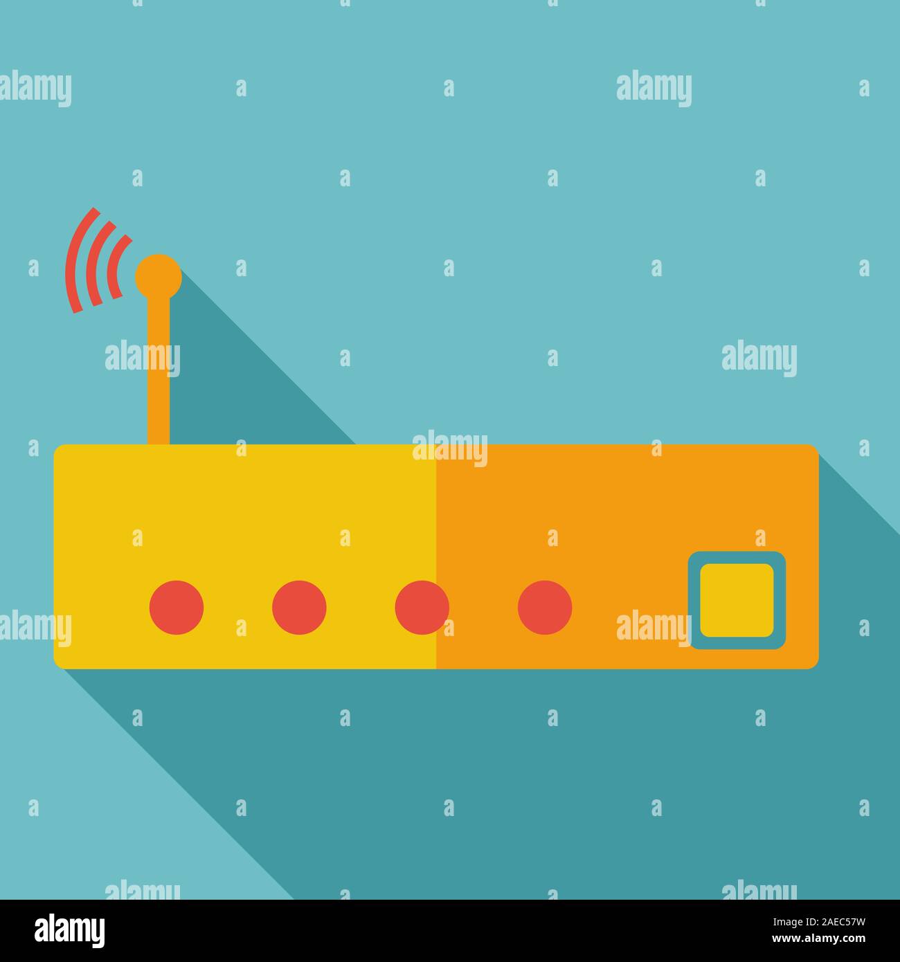 Modern flat design concept icon Wi-Fi router Wireless. Vector ...