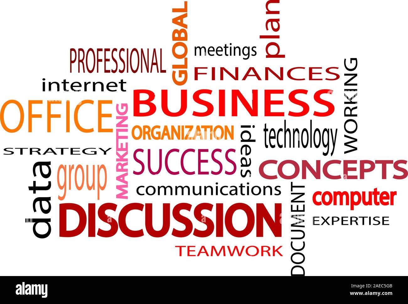 Business related words text. White background. Vector illustration ...