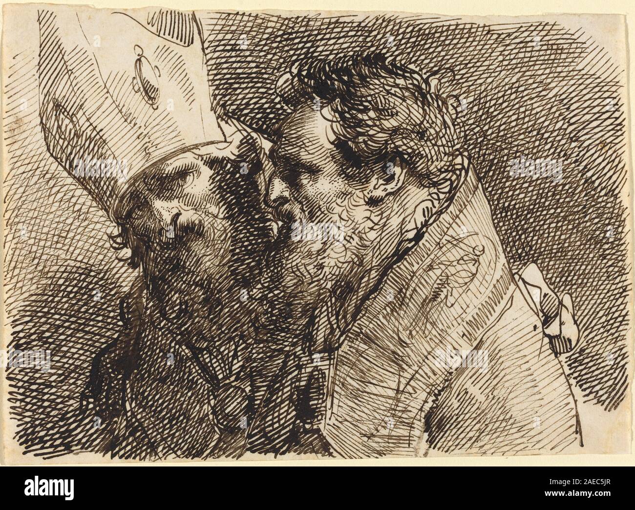 Heads of Two Bishops, by Gaetano Gandolfi, depicts the portraits of two ...