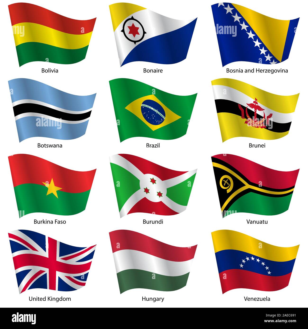 Set Flags of world sovereign states. Vector illustration. Set number 3 ...