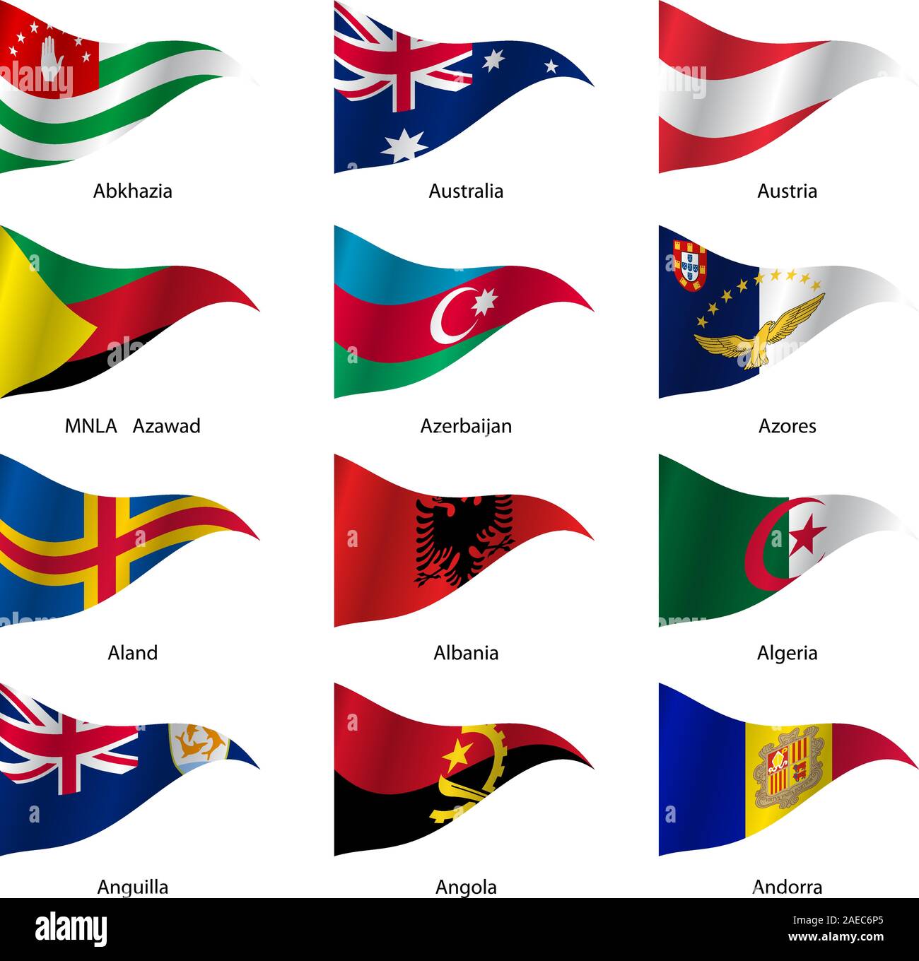 Set Flags of world sovereign states triangular shaped. Vector ...