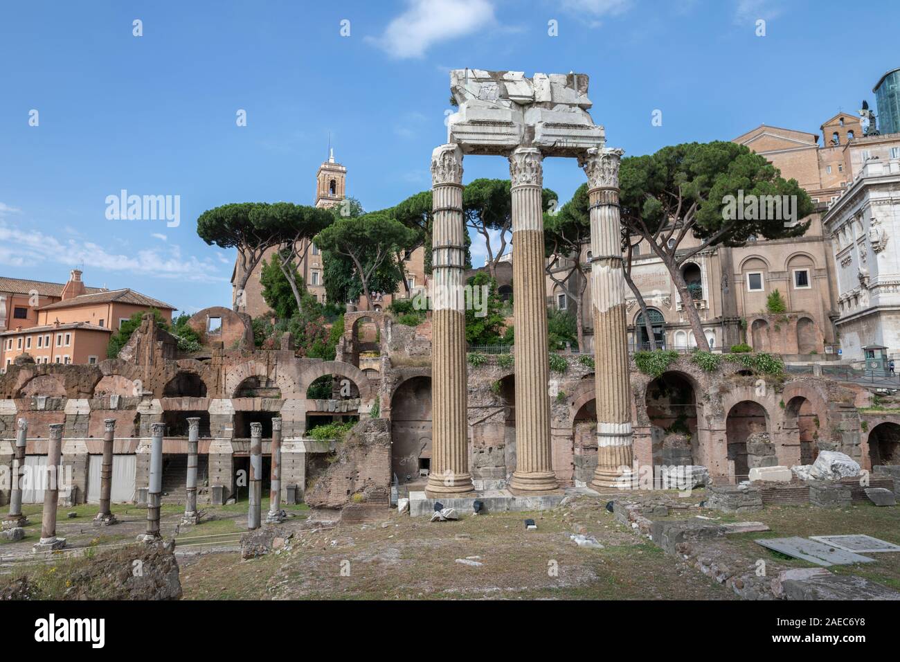 Rome, Italy - June 23, 2018: Panoramic view of temple of Venus Genetrix ...