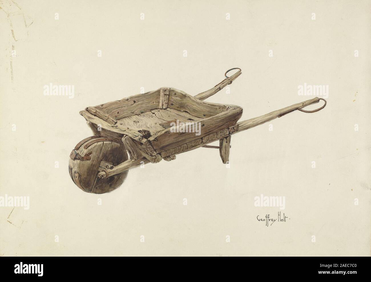 Wheel Barrow, created around 1938 by Geoffrey Holt, is a handcrafted ...