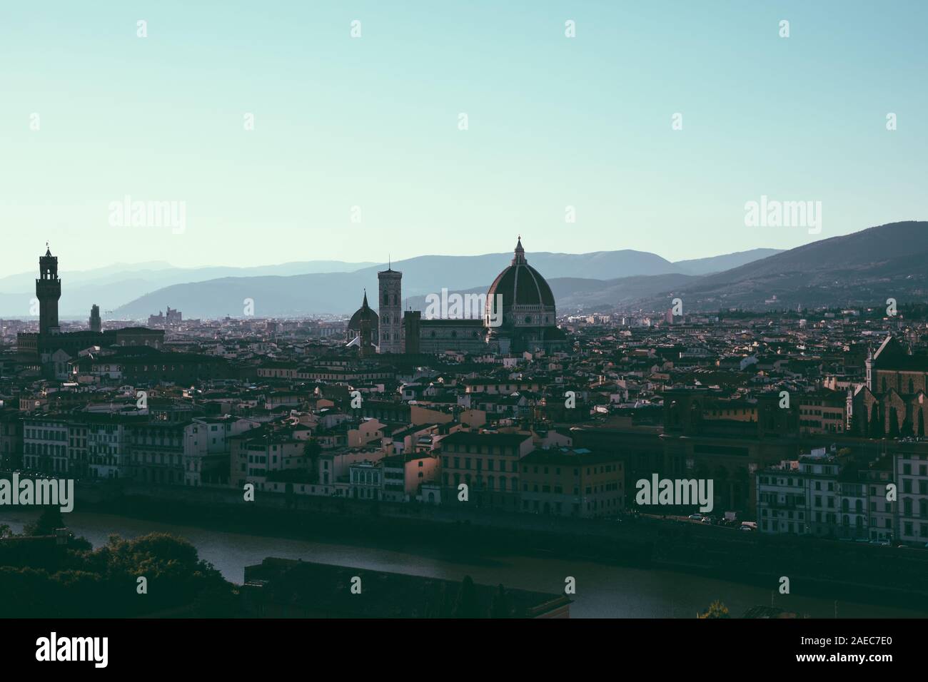 Panoramic view of Florence city with Cattedrale di Santa Maria del ...
