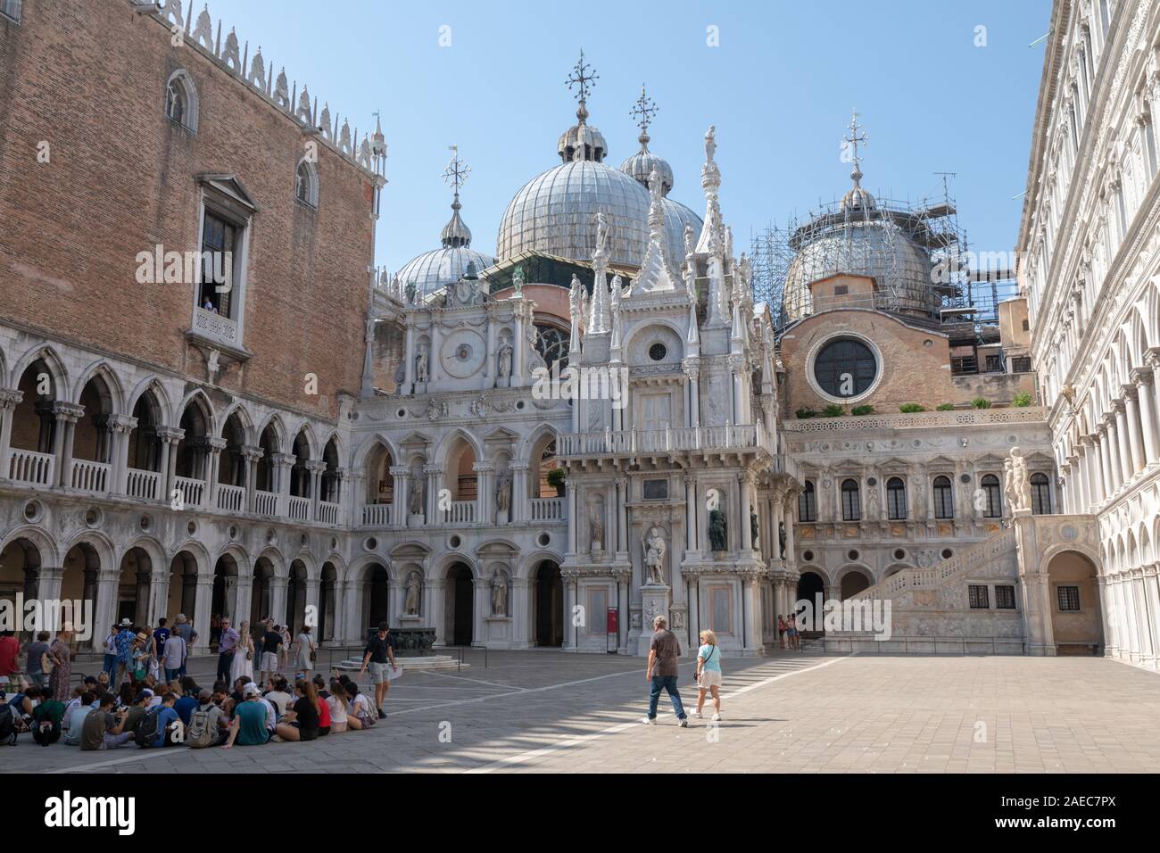 Venice, Italy - June 30, 2018: Panoramic view of Doge's Palace (Palazzo ...
