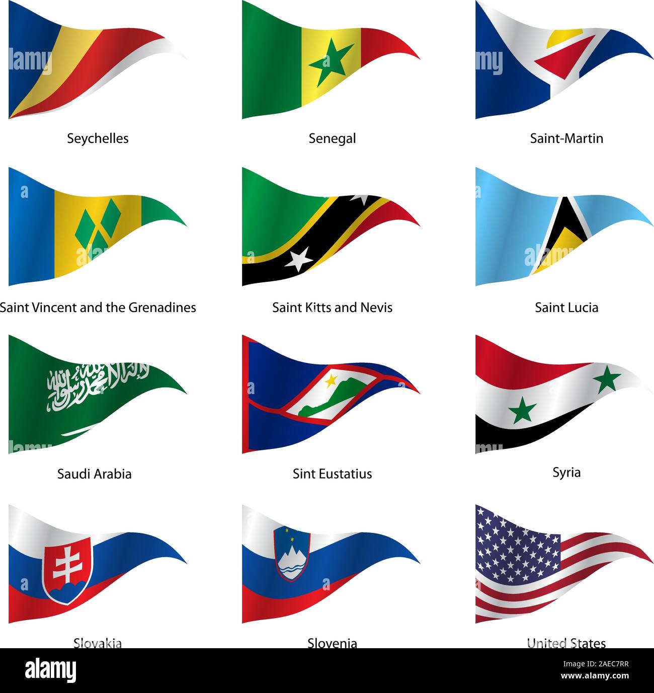 Set Flags of world sovereign states triangular shaped. Vector ...