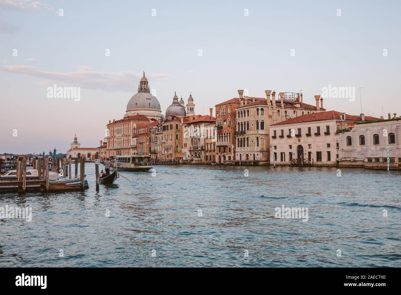 Venice, Italy - June 30, 2018: Panoramic view of Venice grand canal ...