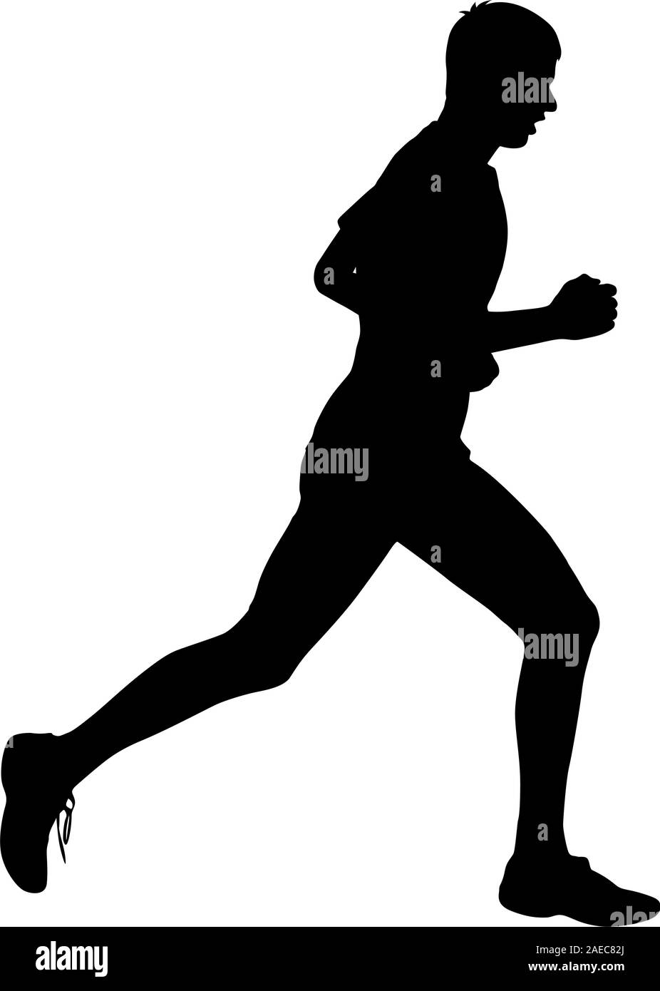 Running black silhouettes. Vector illustration Stock Vector Image & Art ...
