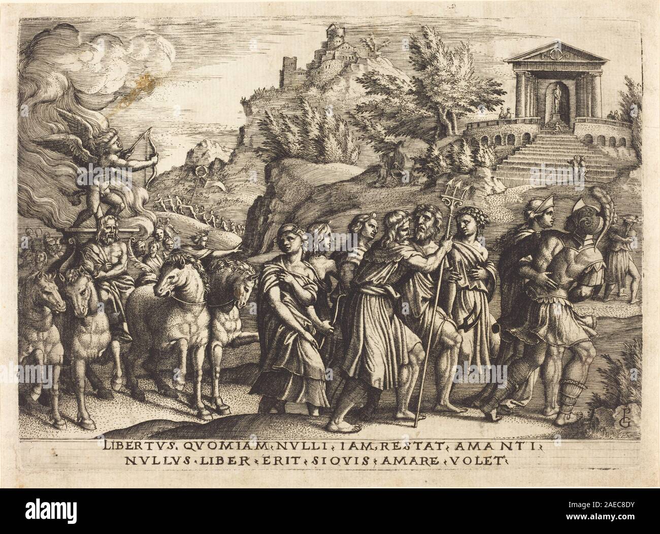 The Triumph of Love, painted by Georg Pencz, depicts allegorical ...