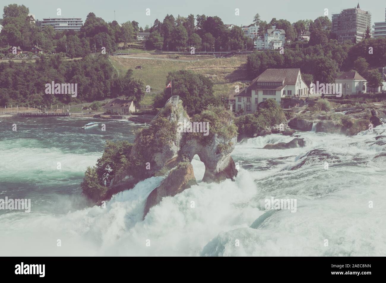 View from castle Laufen on Rhine Falls is the largest waterfall in ...