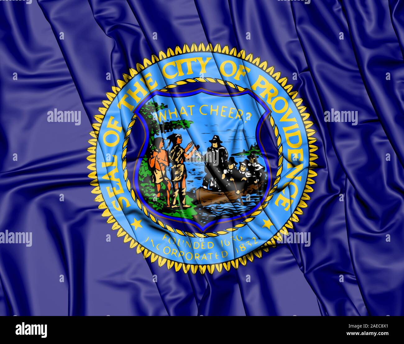 Flag rhode island waving hi-res stock photography and images - Alamy