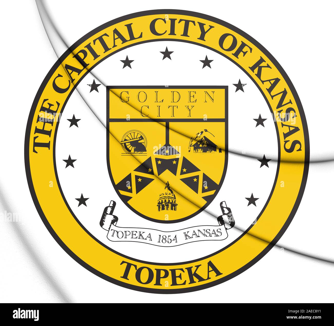 3D Seal of Topeka (Kansas), USA. 3D Illustration Stock Photo - Alamy