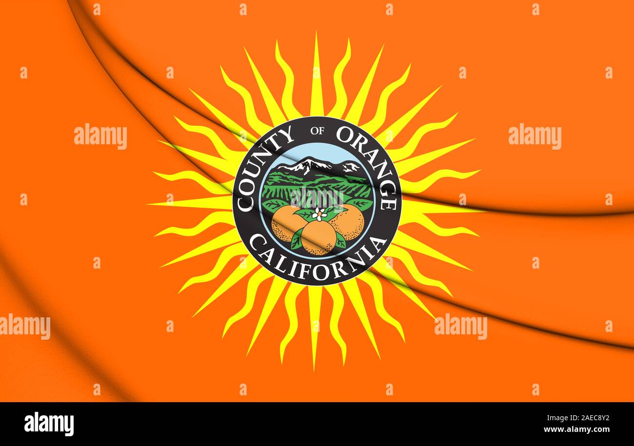 3D Flag of Orange County (California), USA. 3D Illustration Stock Photo ...