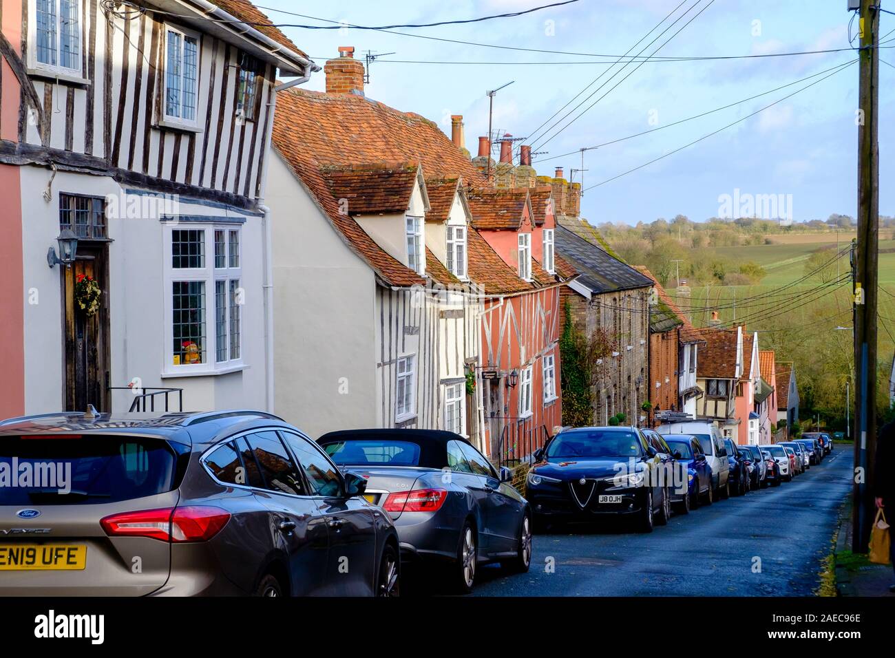 The old Medieval Wool Town of Lavenham, Suffolk, England, UK Stock ...