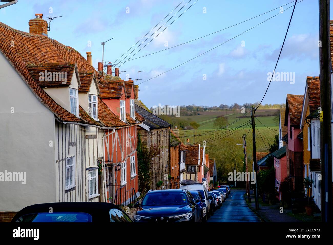 The old Medieval Wool Town of Lavenham, Suffolk, England, UK Stock ...