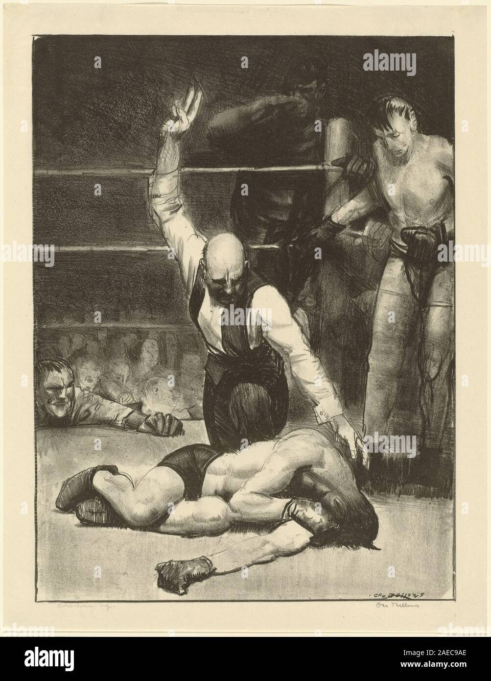 Counted Out, second stone; 1921date George Bellows, Counted Out, second ...