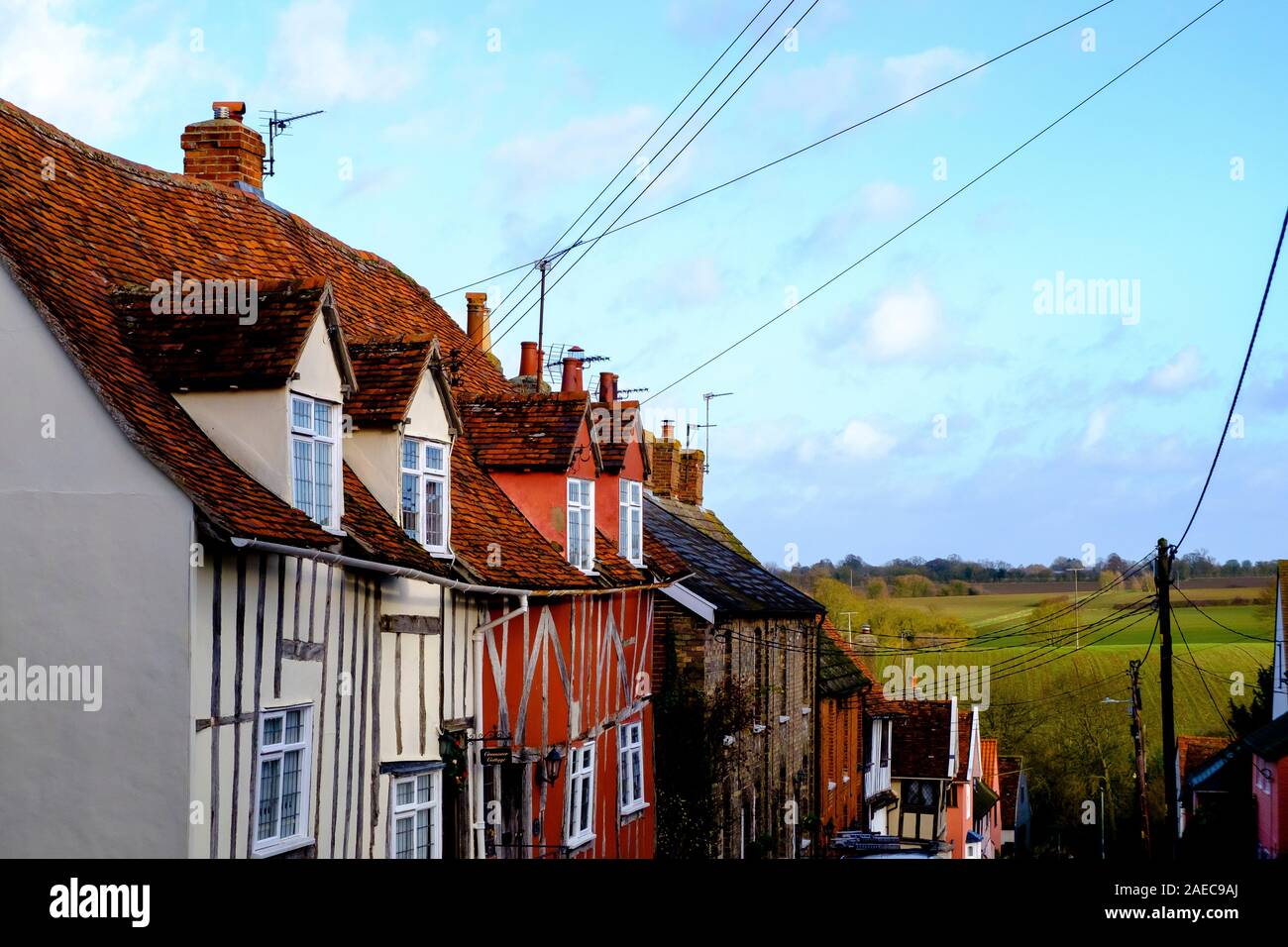 The old Medieval Wool Town of Lavenham, Suffolk, England, UK Stock ...
