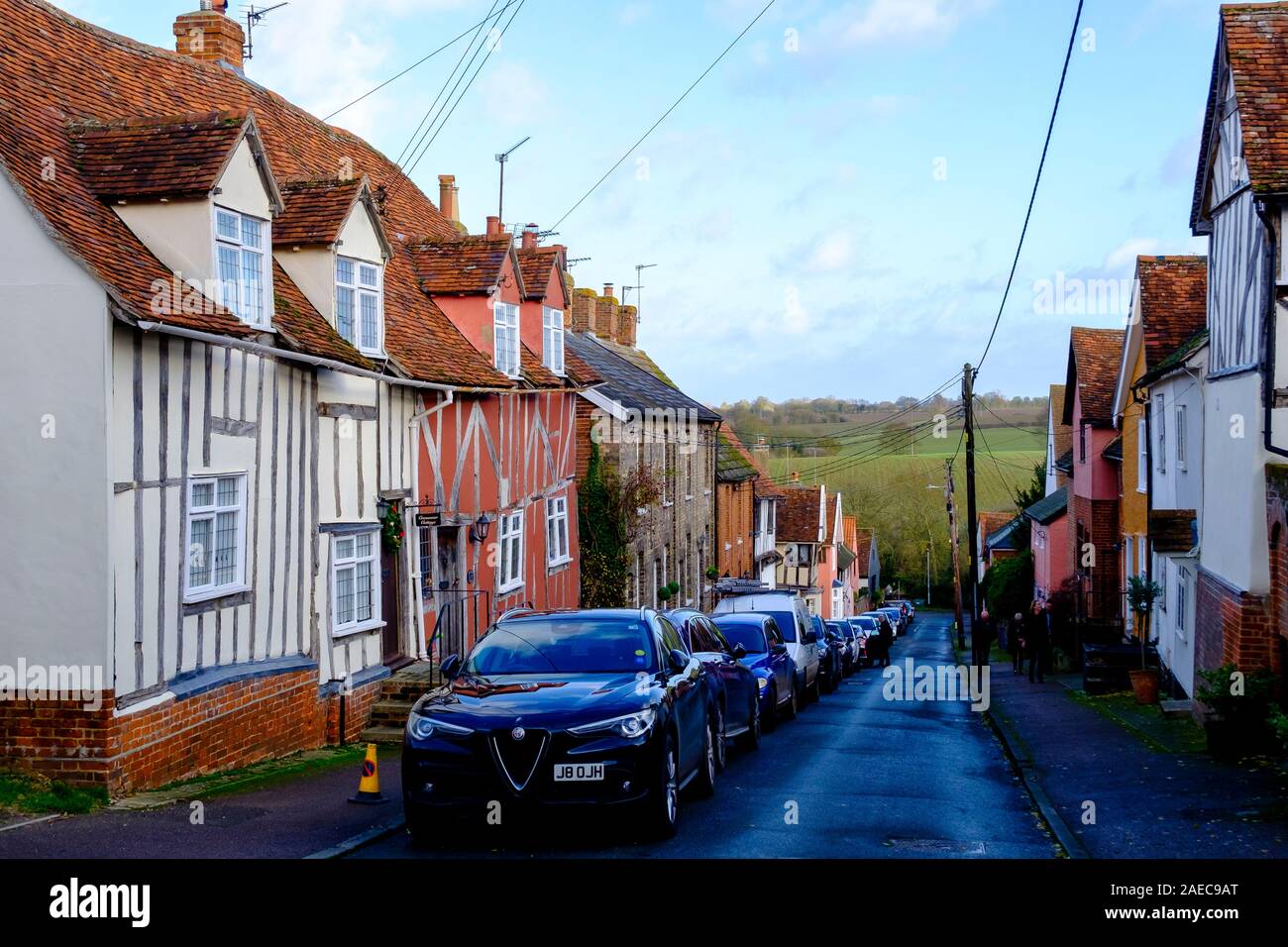 The old Medieval Wool Town of Lavenham, Suffolk, England, UK Stock ...
