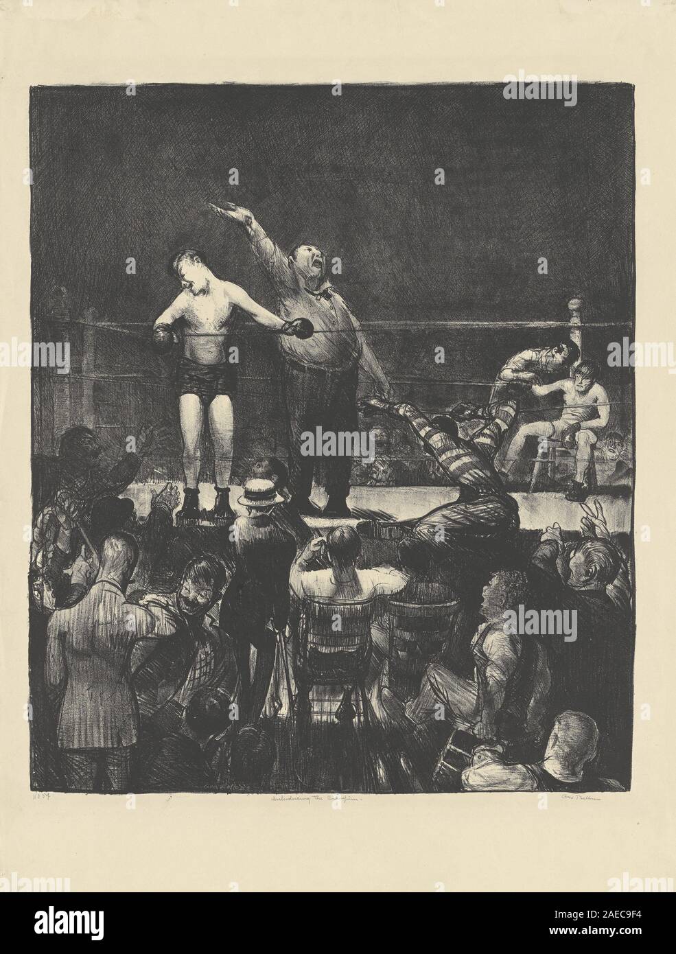 This 1916 painting by George Bellows depicts a boxing match scene ...