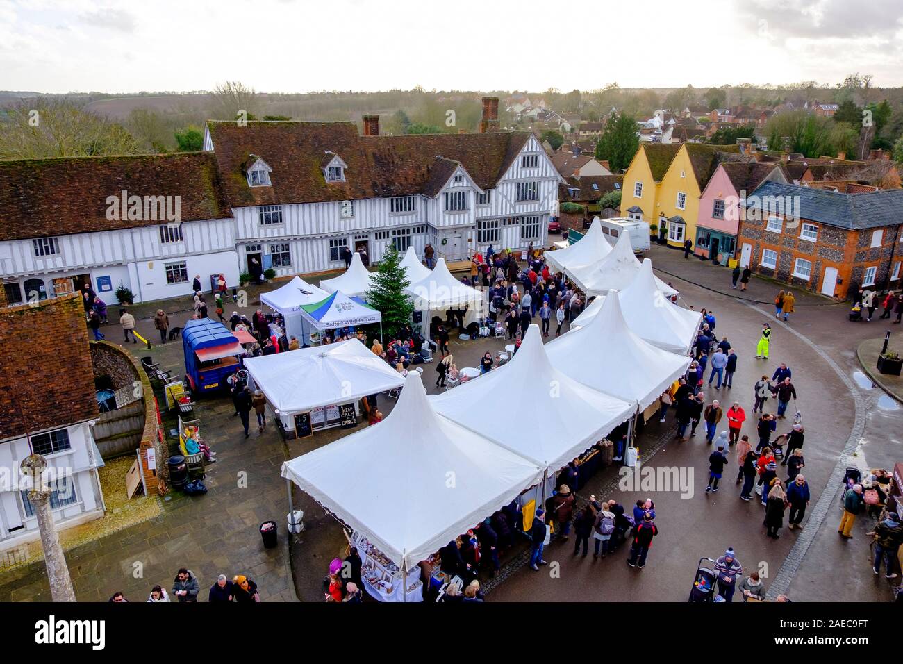 The view from the top of a Ferris wheel of the Christmas in Lavenham ...