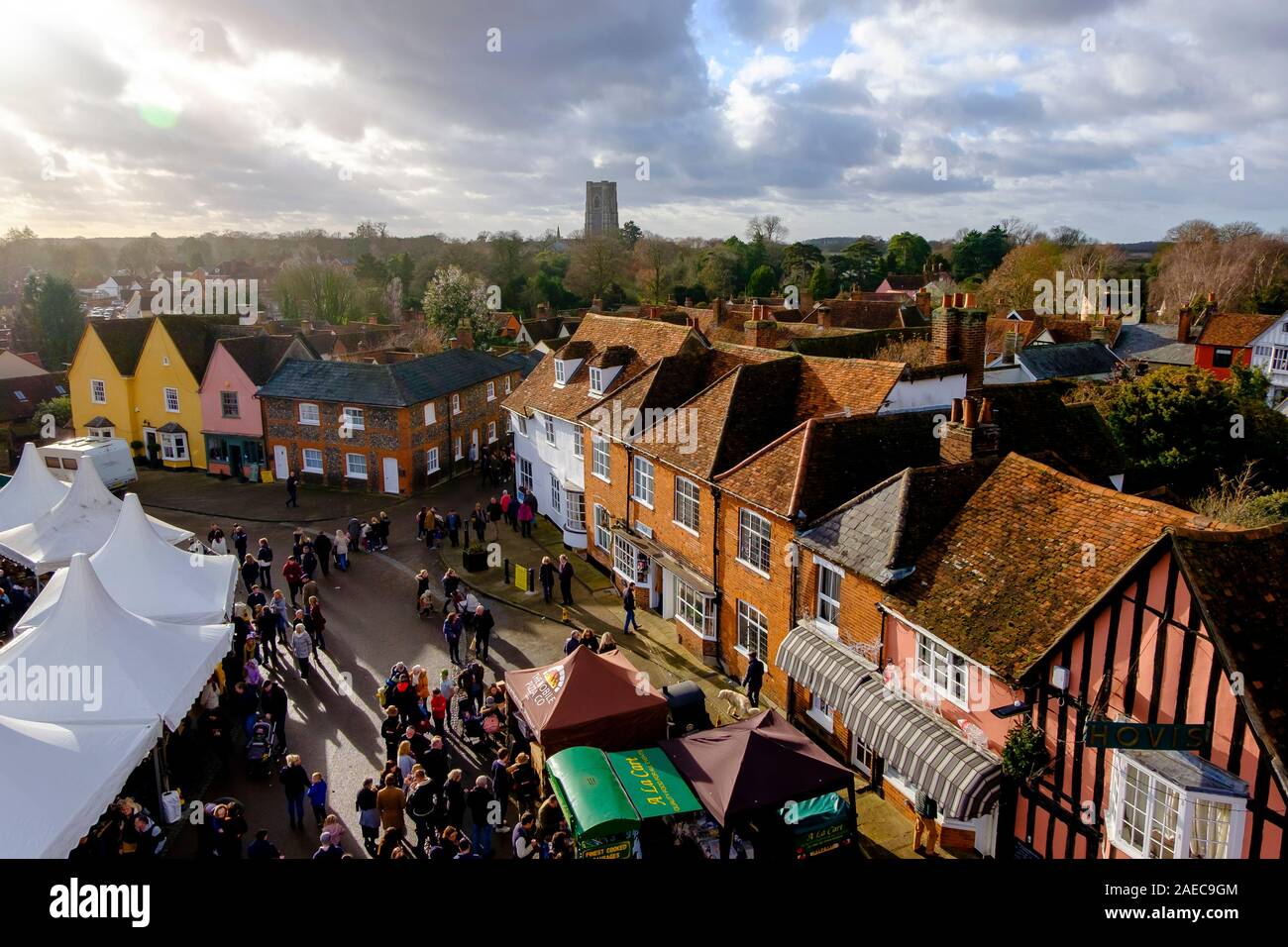 The view from the top of a Ferris wheel of the Christmas in Lavenham ...