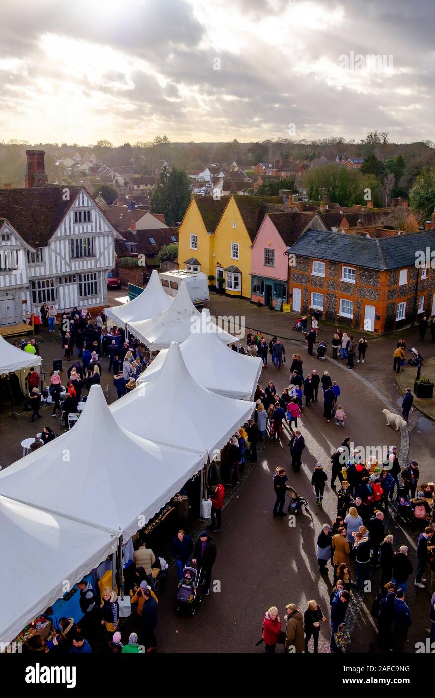 The view from the top of a Ferris wheel of the Christmas in Lavenham ...