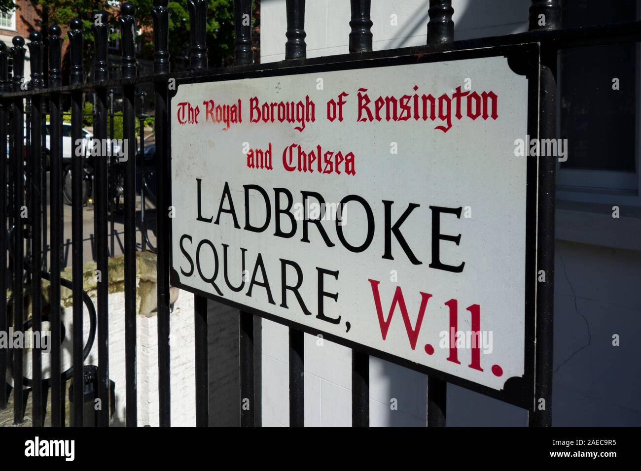 Ladbroke Square road name sign, Royal Borough of Kensington and Chelsea ...