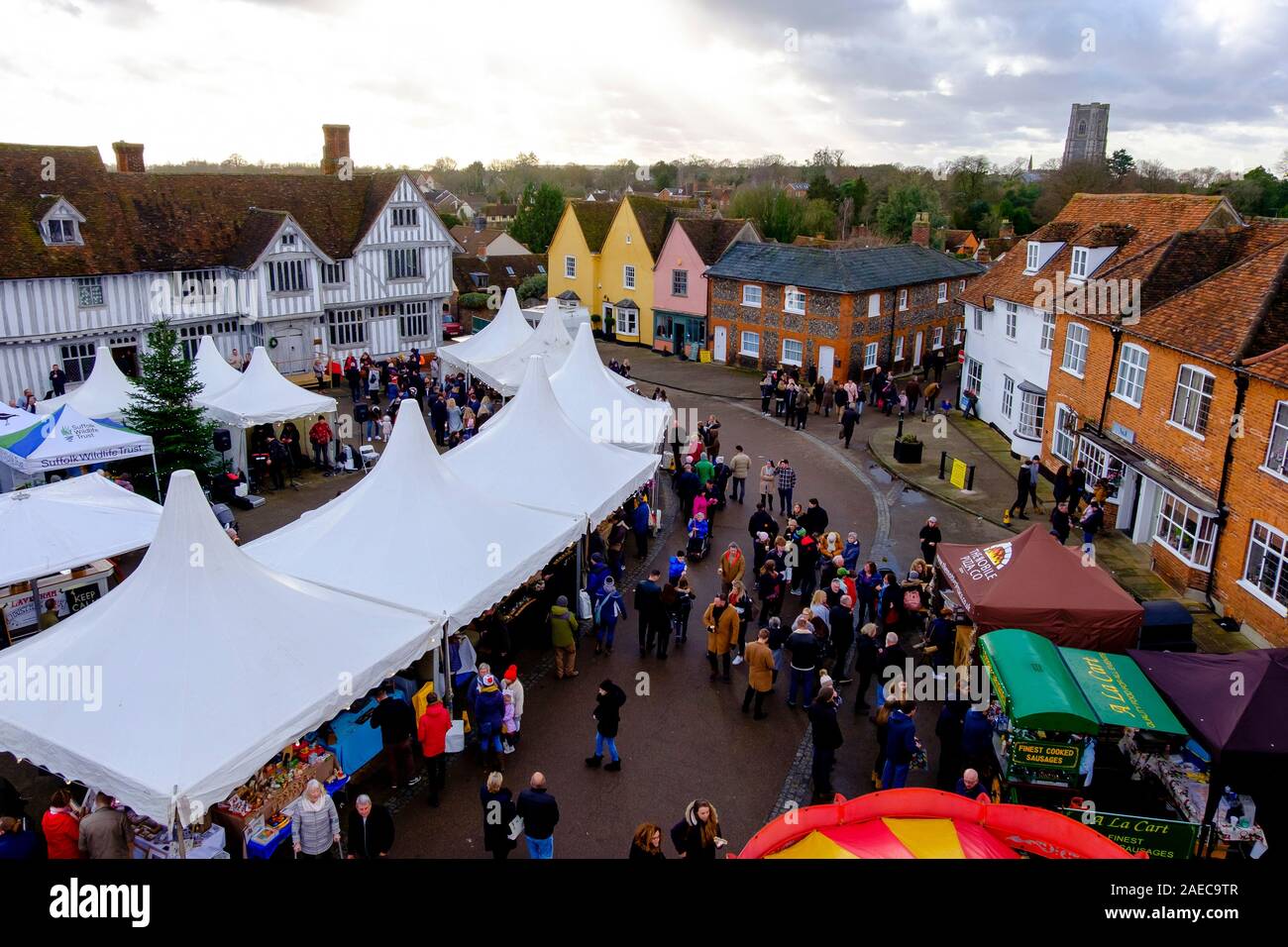 The view from the top of a Ferris wheel of the Christmas in Lavenham ...