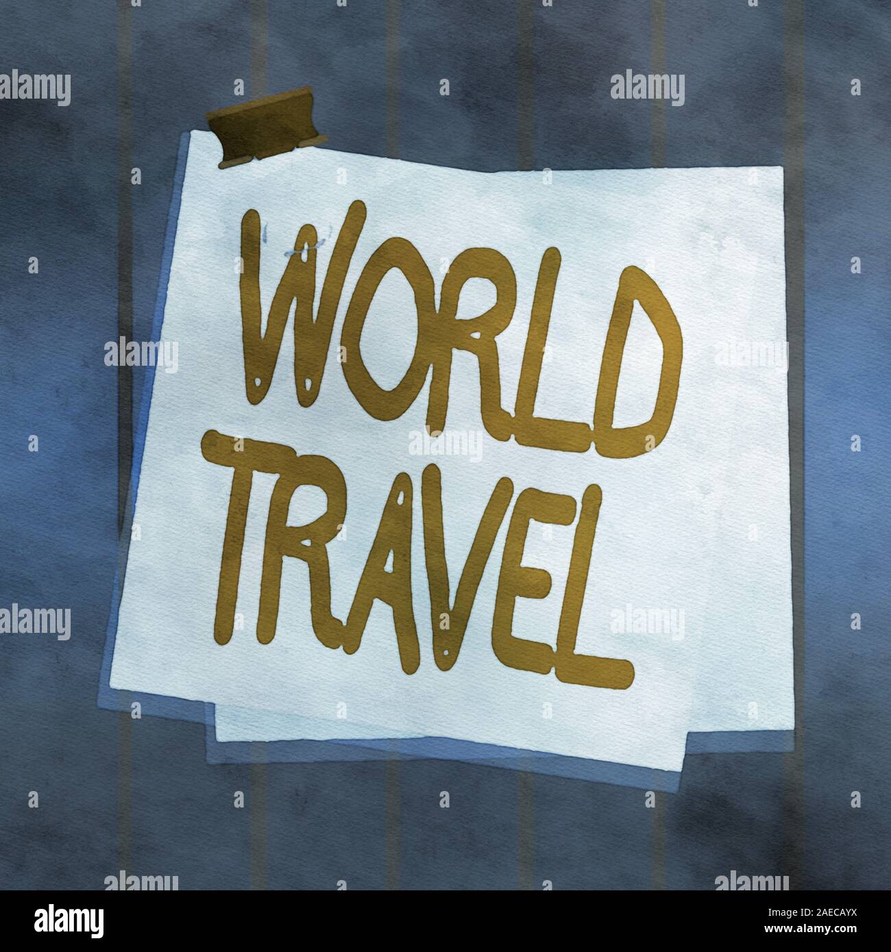 Writing note showing World Travel. Business concept for the movement of ...