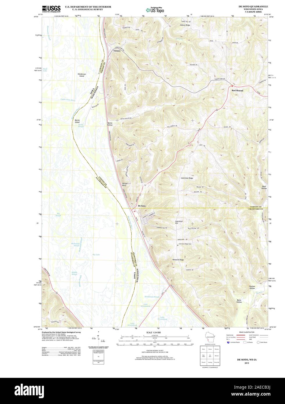 Map of de soto Cut Out Stock Images & Pictures - Alamy