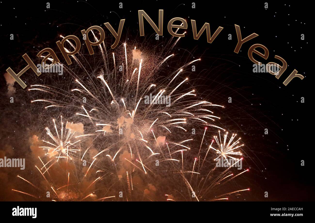 Firework New Year's Eve rockets Stock Photo - Alamy