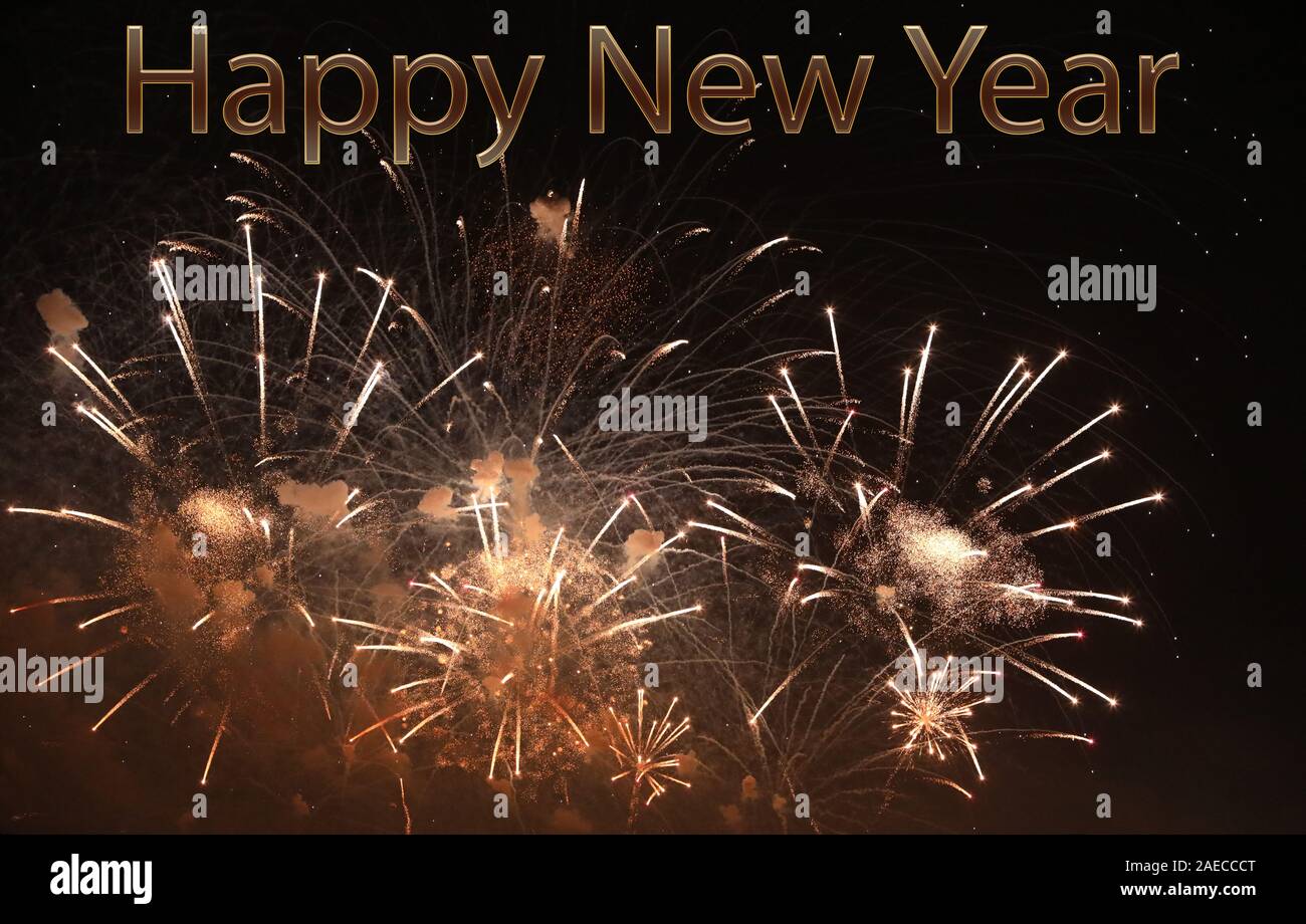 Firework New Year's Eve rockets Stock Photo - Alamy