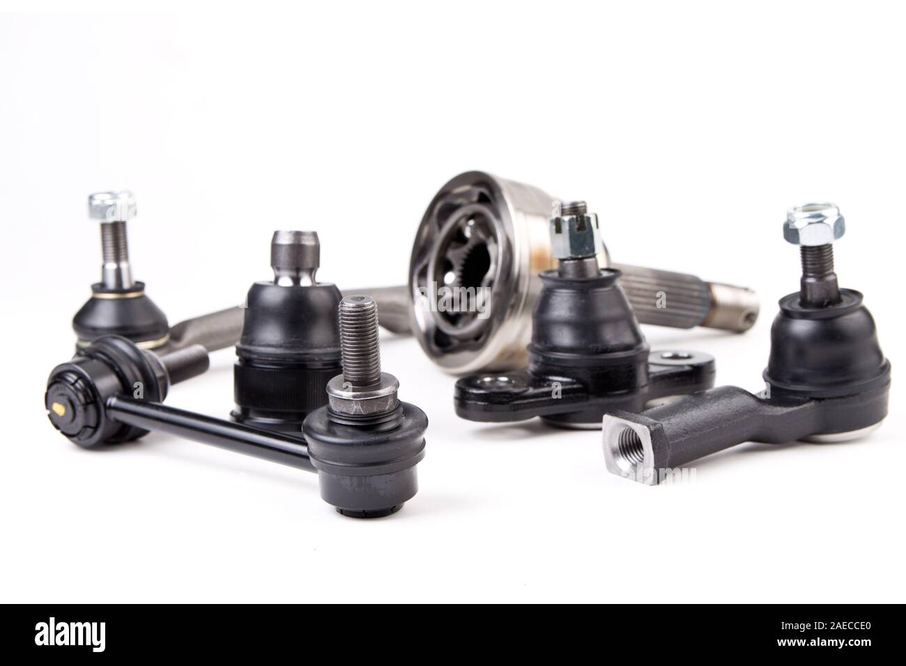 Suspension spare parts for cars isolated on white background. New car ...