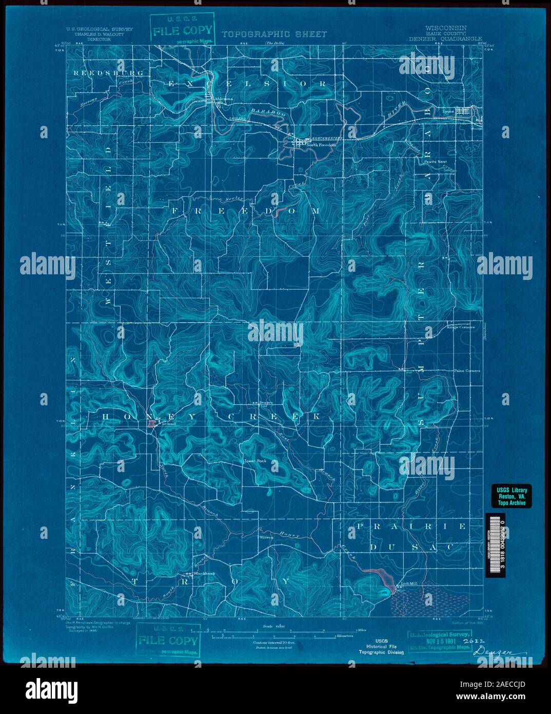 WI Denzer 801146 1901 62500 Inverted Restoration Stock Photo - Alamy