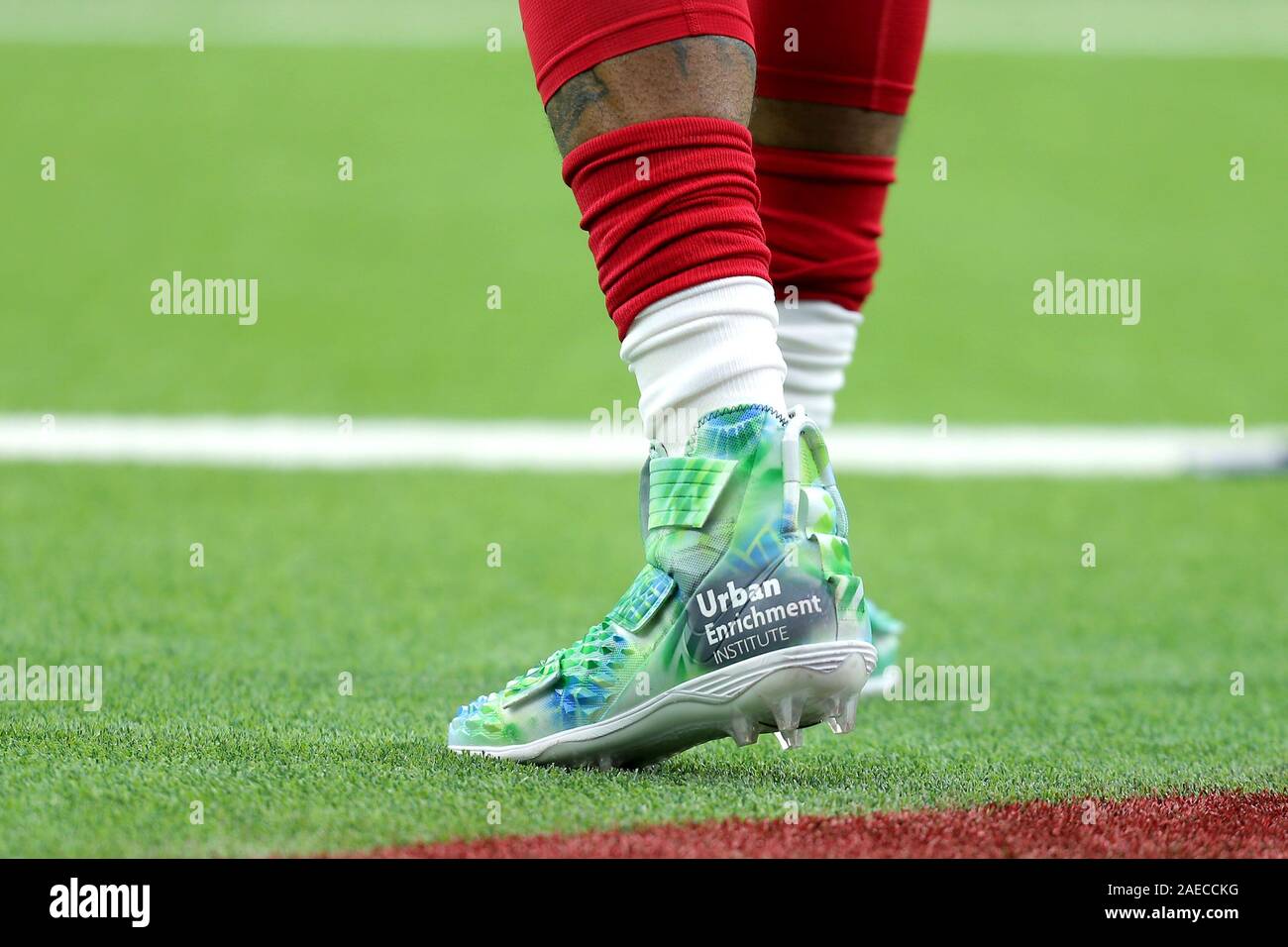 Houston, Texas, USA. 8th Dec, 2019. Detail shot of cleats worn by ...