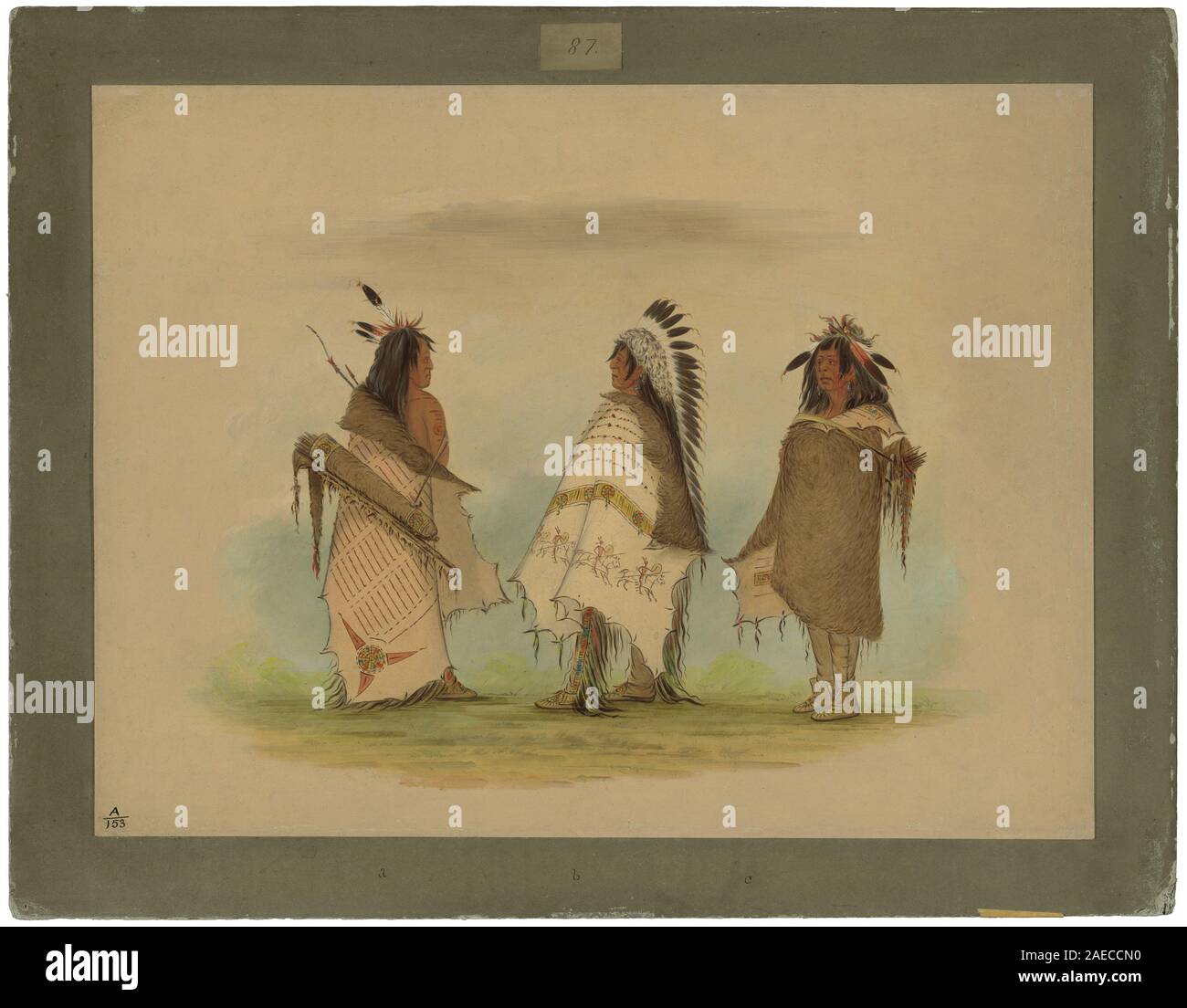 George catlin three shoshonee warriors hi-res stock photography and ...