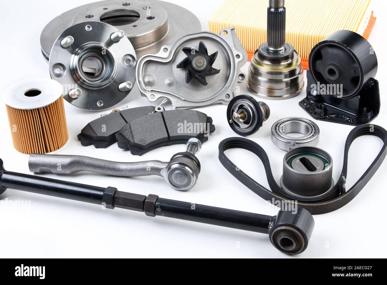 Hub, pump, brake pads, filter, timing belt, rollers, cv joints ...