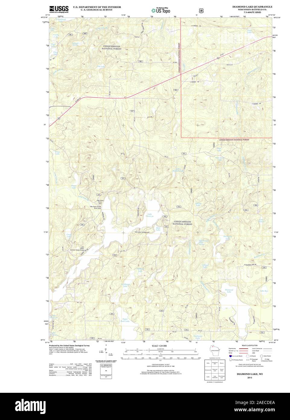 WI Diamond Lake 20130618 TM Restoration Stock Photo - Alamy