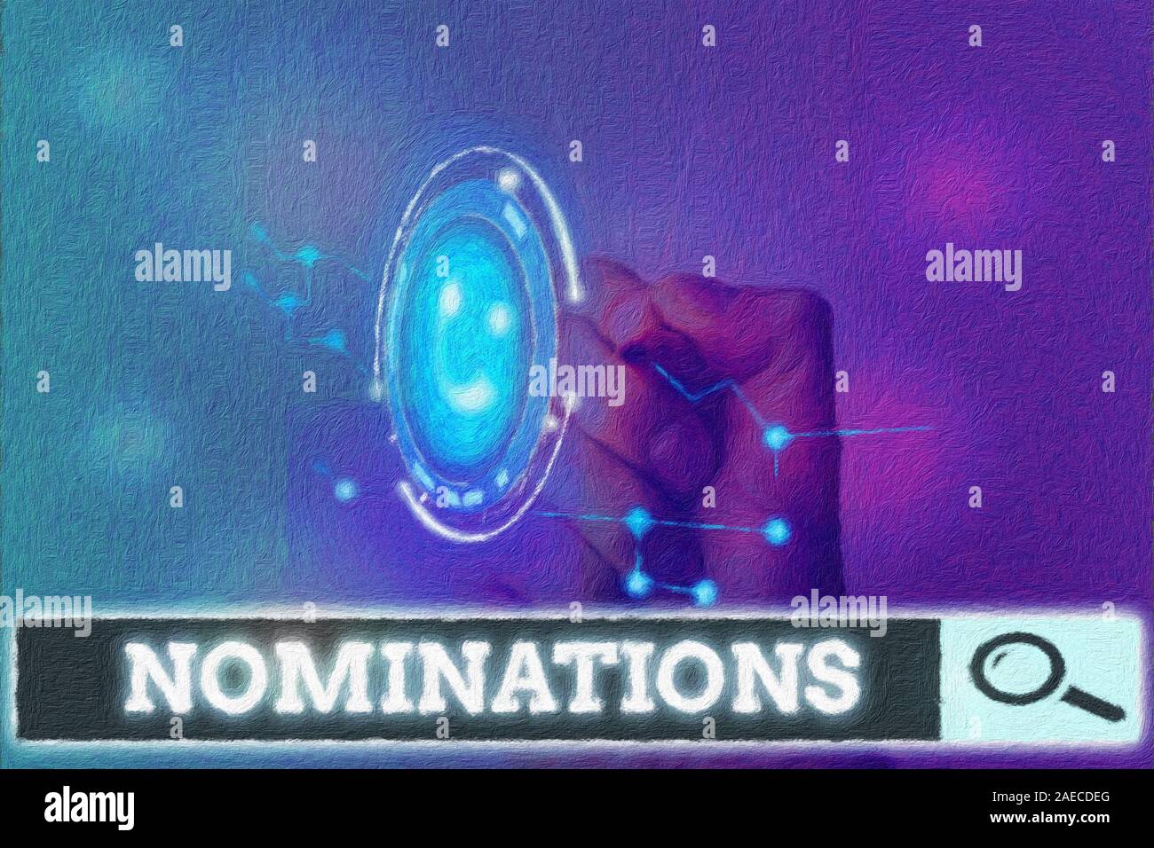Writing note showing Nominations. Business concept for the act of ...