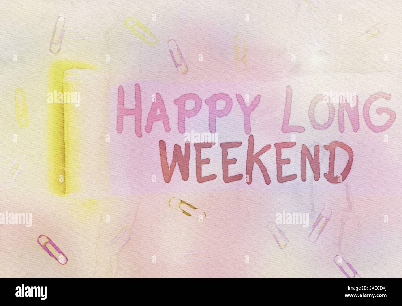 Writing note showing Happy Long Weekend. Business concept for wishing ...